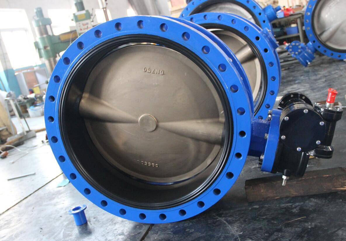 Concentric Double Flanged Butterfly Valve 30 Inch DN750 Worm Gear ...